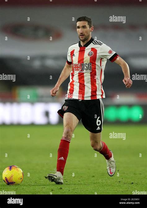 Sheffield Uniteds Chris Basham During The Premier League Match At Bramall Lane Sheffield Stock