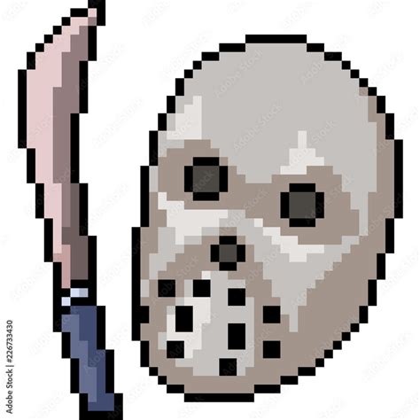 Vector Pixel Art Murderer Mask Stock Vector Adobe Stock