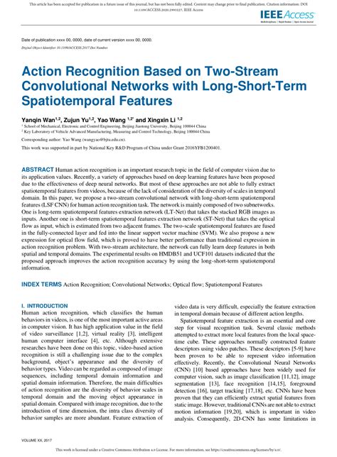 Pdf Action Recognition Based On Two Stream Convolutional Networks With Long Short Term