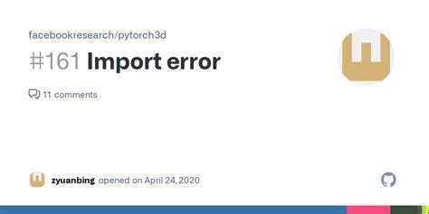 import error · issue 161 · facebookresearch pytorch3d · github