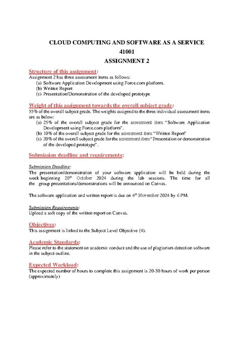 Assignment 2 Cloud Computing And Saas Project Report 41001 Studocu