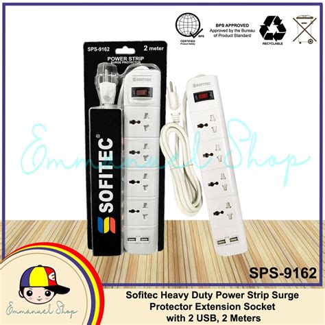 Universal Outlet Extension Cord With 2 Meters Cord Sofitec SPS 9162 Shopee Philippines