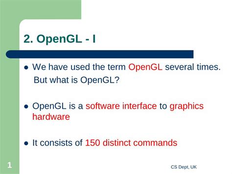 Pdf 2 Opengl Ichengcs535notescs535 Opengl Newpdf · Define A 2d