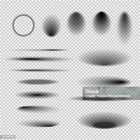 둥근 사각형 격리 바닥 투명 그림자입니다 부드러운 가장자리가있는 어두운 타원형 그림자와 원 음영 벡터 일러스트레이션 가장자리에 대한 스톡 벡터 아트 및 기타 이미지 Istock