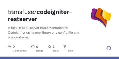 Github Transfusecodeigniter Restserver A Fully Restful Server