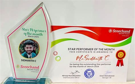 Sidharth C On Linkedin Truly Honored And Grateful To Receive The Star Performer Of The Month