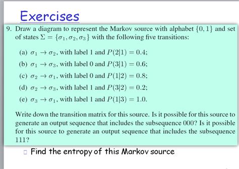 9 Draw A Diagram To Represent The Markov Source With