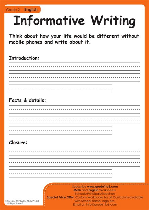 2nd Grade Informative Writing Worksheets Worksheets
