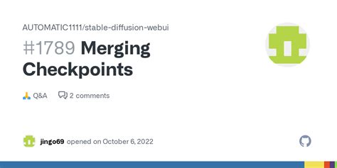 Merging Checkpoints Automatic Stable Diffusion Webui Discussion