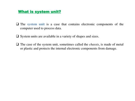 PPT COMPONENTS OF THE SYSTEM UNIT PowerPoint Presentation Free Download ID