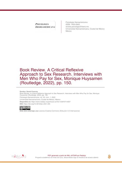 Pdf Book Review A Critical Reflexive Approach To Sex Research