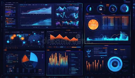 Animated Digital Dashboard Displaying Charts Graphs And Data