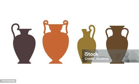 꽃병 실루엣 세트 다양한 골동품 세라믹 화병 고대 그리스 항아리와 암포레 실루엣 찰흙 그릇 도자기 벡터 일러스트레이션 도자기에 대한 스톡 벡터 아트 및 기타 이미지 Istock