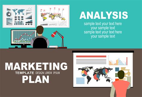 비즈니스 분석 및 계획 컨설팅 팀 워크 프로젝트 관리 재무 보고서 및 전략을 위한 평면 디자인 일러스트 레이션 개념 개념 웹 배너 및 인쇄 자료 개념에 대한 스톡 벡터 아트