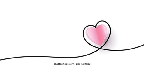 Continuous Line Heart Shape Border Realistic Stock Vector Royalty Free 2254724523 Shutterstock