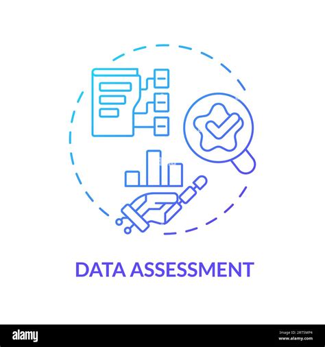2d Thin Linear Gradient Data Assessment Icon Stock Vector Image And Art