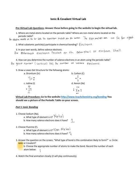 Lab 15 Simulation Ionic And Covalent Comp Pdf Chemical Bond Valence