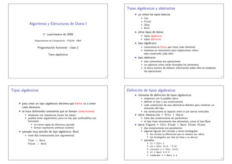 Algoritmos Y Estructuras De Datos I Tipos Algebraicos Y Abstractos Algoritmos Y Estructuras De Datos I Tipos Algebraicos Y Abstractos
