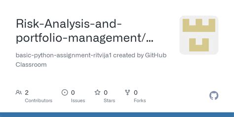 Github Risk Analysis And Portfolio Managementbasic Python Assignment