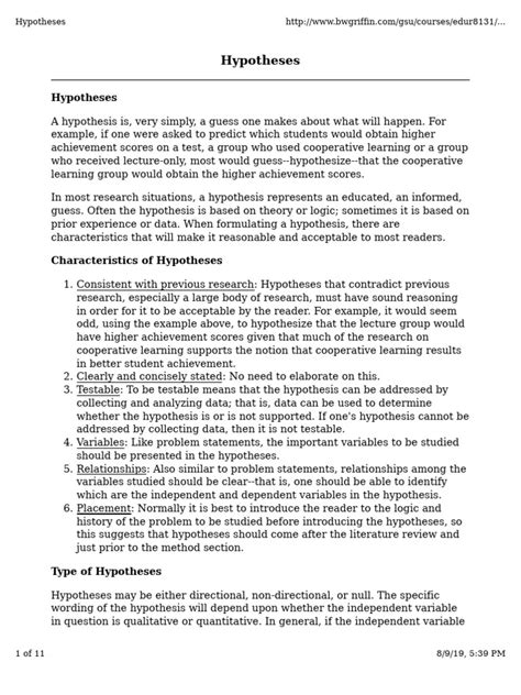 Hypotheses Pdf Hypothesis Quantitative Research