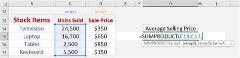 Sumproduct Weighted Averages MyExcelOnline