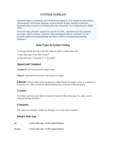 Signed Data Type In Verilog