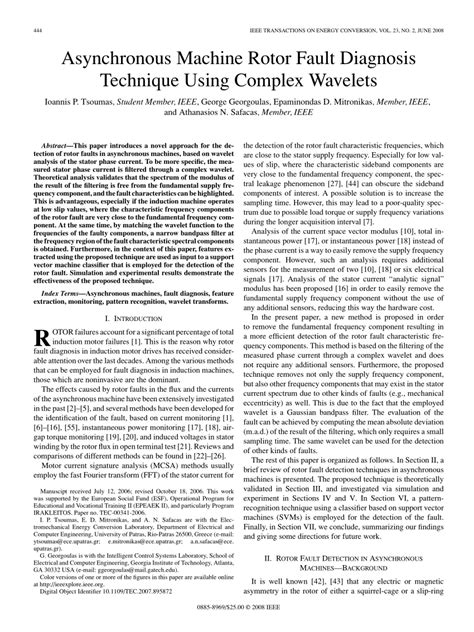 Pdf Asynchronous Machine Rotor Fault Diagnosis Technique Using Complex Wavelets