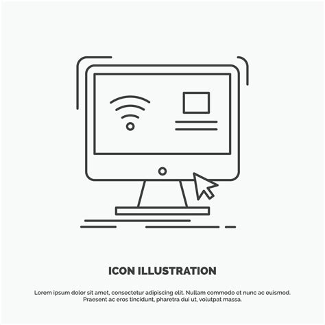 Control Computer Monitor Remote Smart Icon Line Vector Gray Symbol For Ui And Ux Website