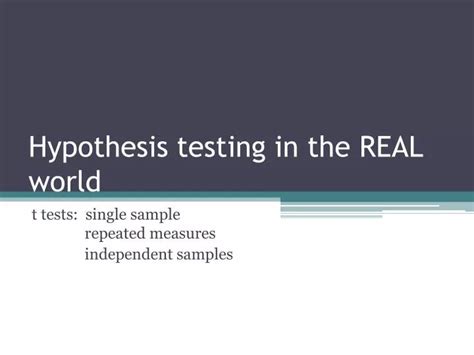 Hypothesis Testing Real Life Examples At Max Renwick Blog