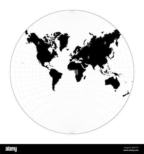 Map Of The World Illustration Lagrange Conformal Projection Plain World Geographical Map With