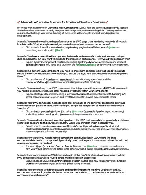 Salesforce Lwc Scenario Based Questions Pdf Scope Computer Science