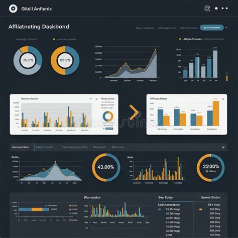 A Digital Analytics Dashboard Featuring Various Charts And Graphs Stock