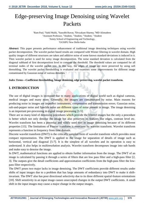 pdf edge preserving image denoising using wavelet packets dokumen tips