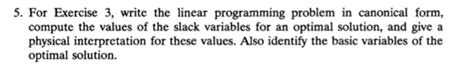 Solved 5 For Exercise 3 Write The Inear Programming