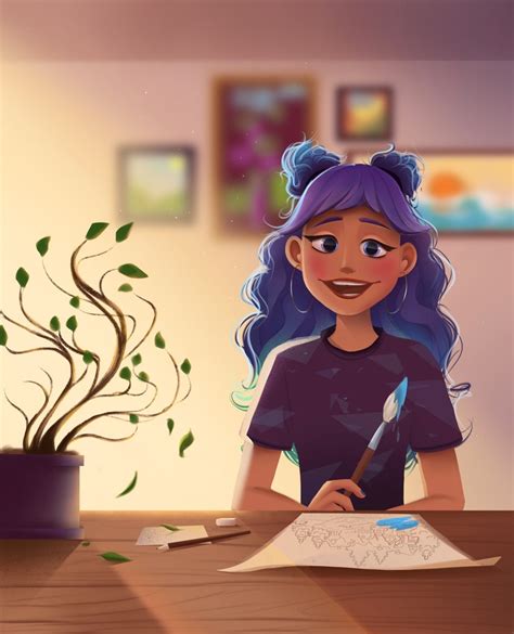 Иллюстрация Юный художник в стиле детский