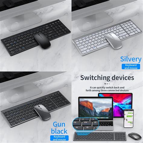 Dufderia Keyboard Mouse Combo Wireless Bluetooth Keyboard Three Silent Full Size Wireless For