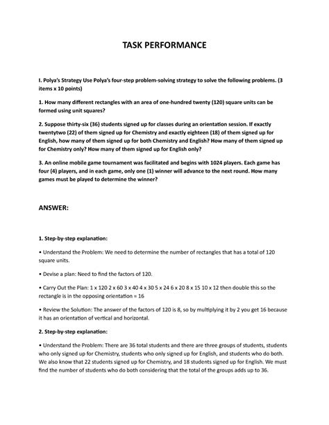 Task Performance Math Aoejfpishgehsgor Task Performance I Polyas