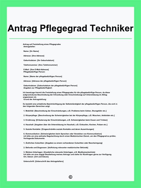 Antrag Pflegegrad Techniker