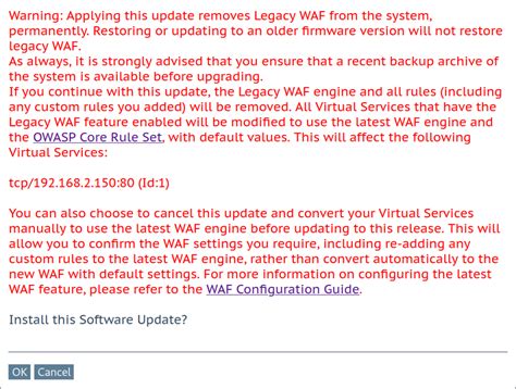 Retired Legacy Waf” Option Being Removed In Lmos Version 72610 Kemp