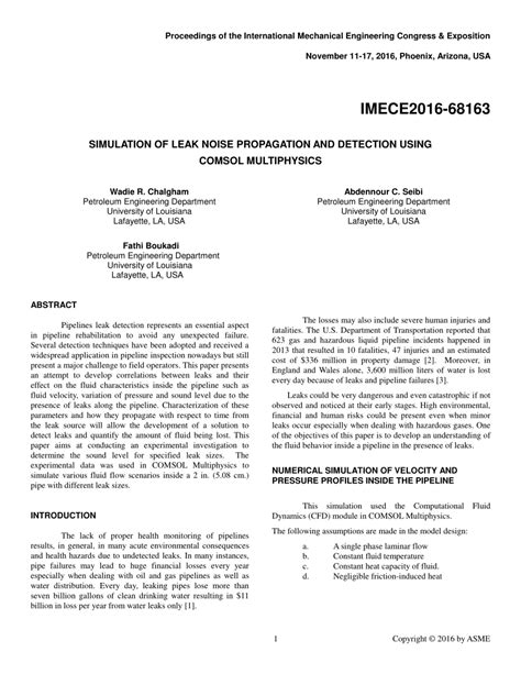 pdf simulation of leak noise propagation and detection using comsol