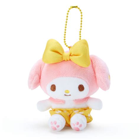 Plush Keychain My Melody Yellow Tokimeki Push Goods Meccha Japan