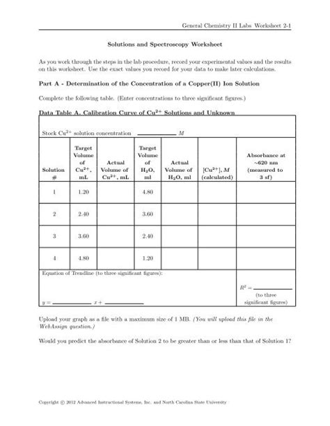 Worksheet 1 For General Chemistry I Che 1101 Assignments Worksheets Library