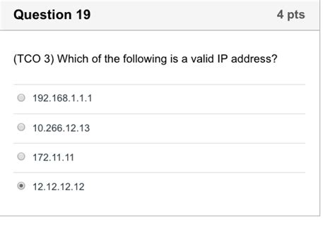 Solved Question Pts TCO Which Of The Following Is A Chegg Com