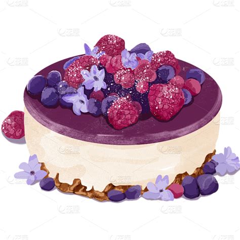 手绘风甜品美食插画 蛋糕