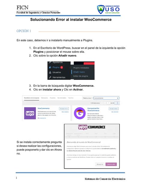 Solucion Error Woocommerce Pdf Word Press Enchufe Informática