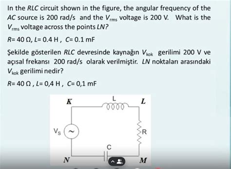 solved in the rlc circuit shown in the figure the angular