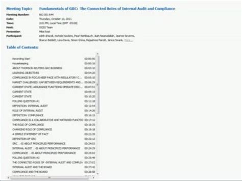 Fundamentals Of Grc The Connected Roles Of Internal Audit And Compliance Oceg