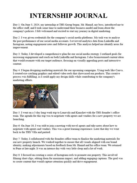 Internship Diary Kapinjal Pdf