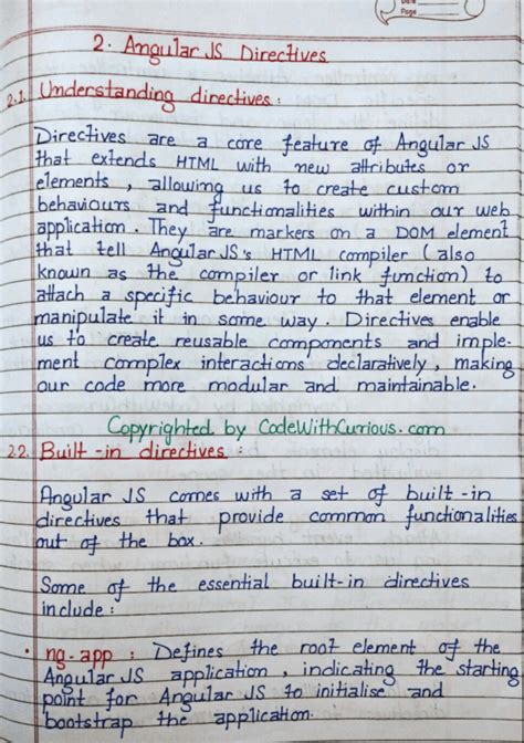 Angularjs Handwritten Notes Codewithcurious