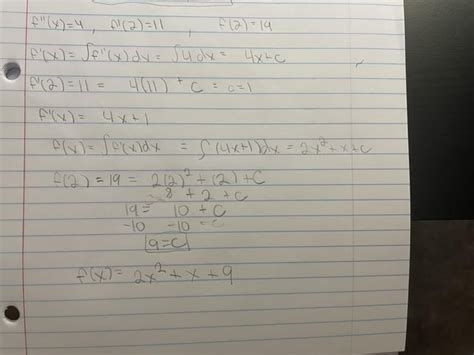 [calculus Integrals] How Did He Get X 2 X C — Is 4x Integrated To 2x 2 My Work Is In The